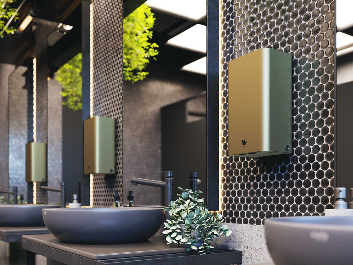 Dryflow Vistosa Brass Hand Dryer | Low Noise Hand Dryer – Hand Dryers UK™